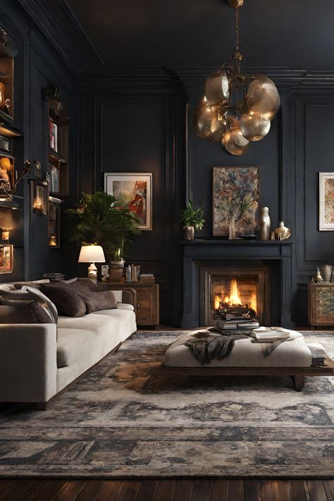 13 Dark And Moody Living Room Ideas That Are A Vibe - Chic In Cubicles