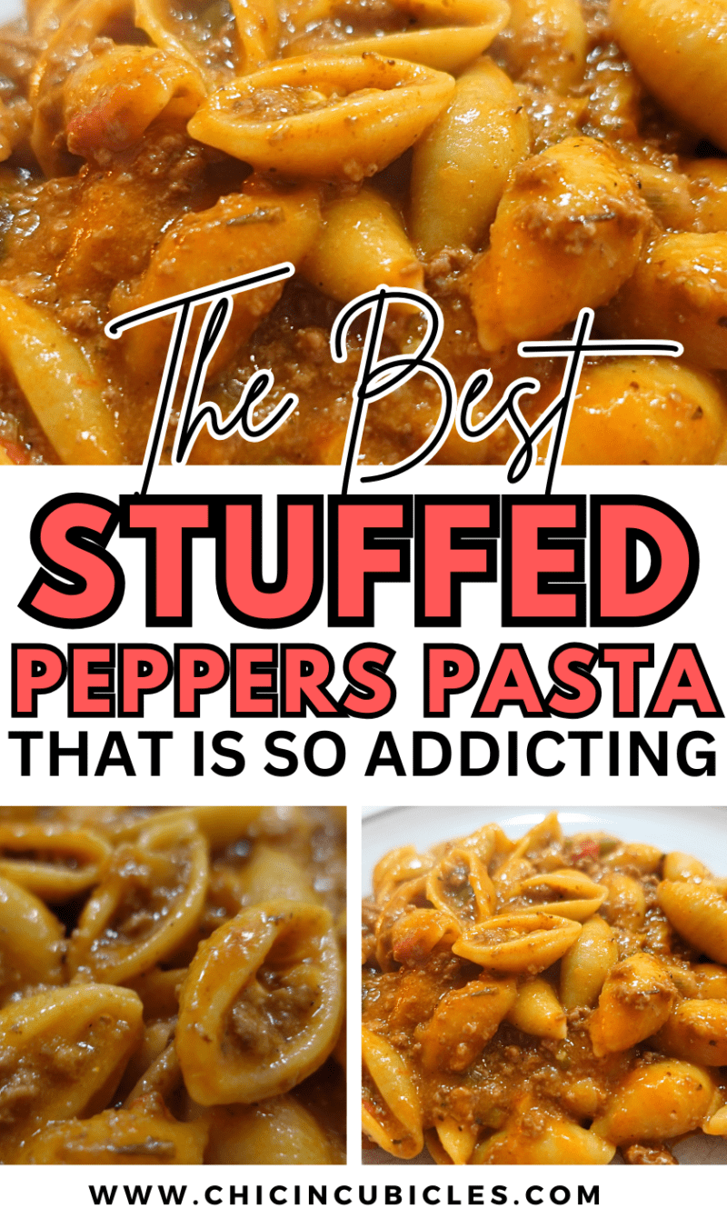 Stuffed Peppers Pasta Recipe (Your New Family Favorite) - Chic In Cubicles